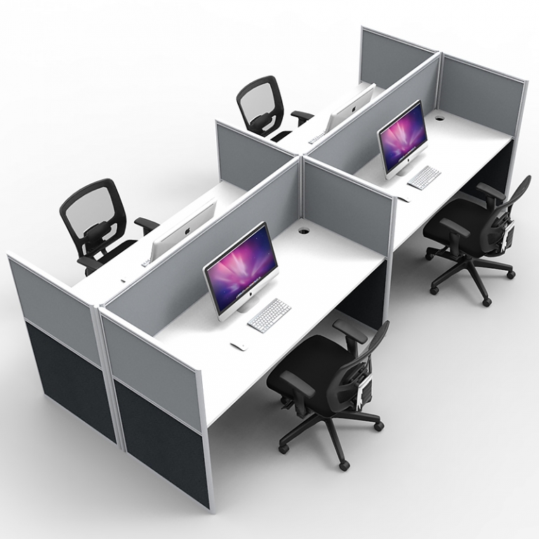 Shop Media Back to Back Desk System - Ikcon Fitout and Furniture