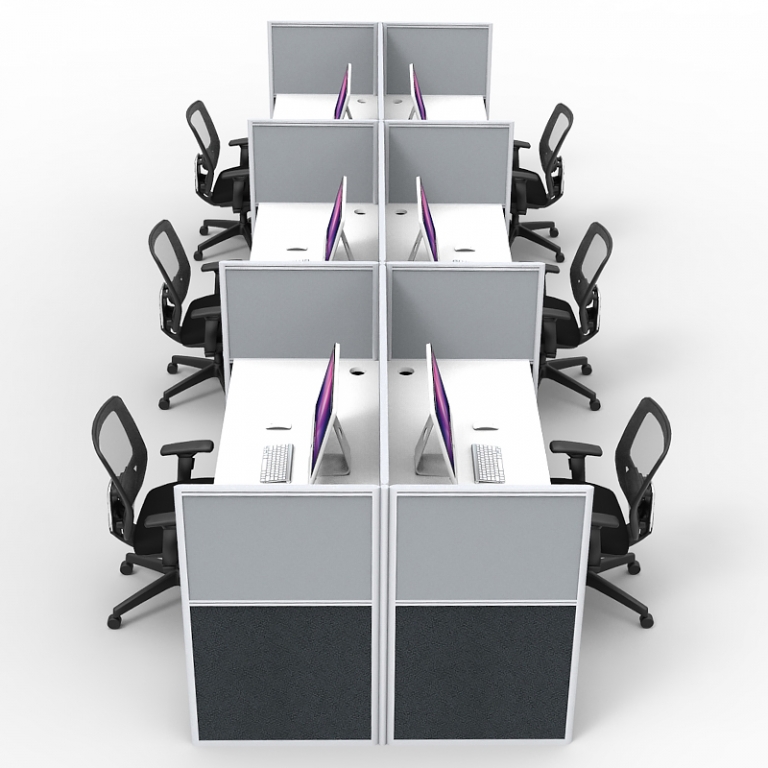 Shop Media Back to Back Desk System - Ikcon Fitout and Furniture