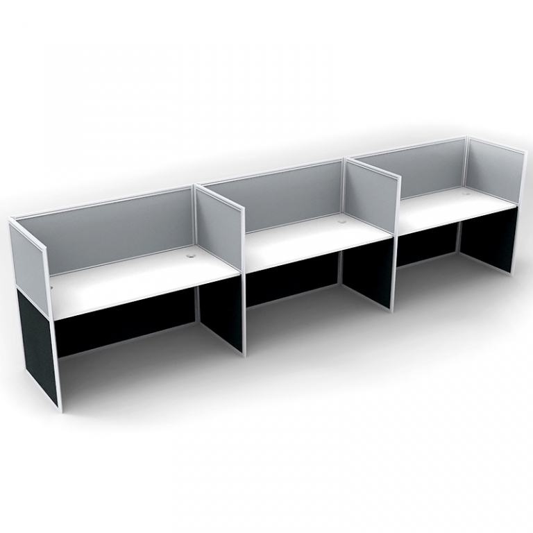 Shop Media Inline Desk System - Ikcon Fitout and Furniture