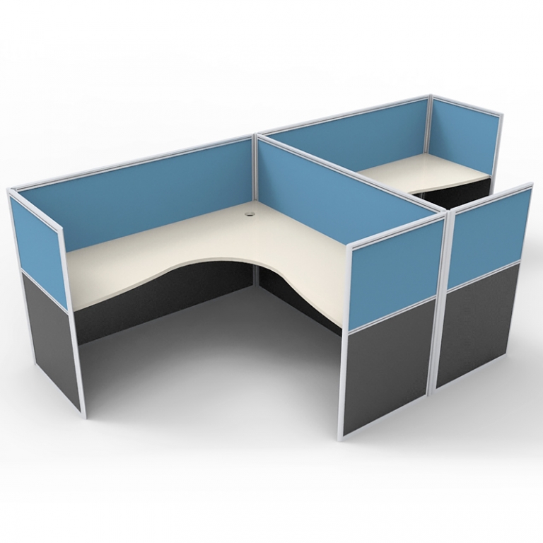 Shop Media 2 Back to Back Corner Workstation Desk System - Ikcon Fitout ...