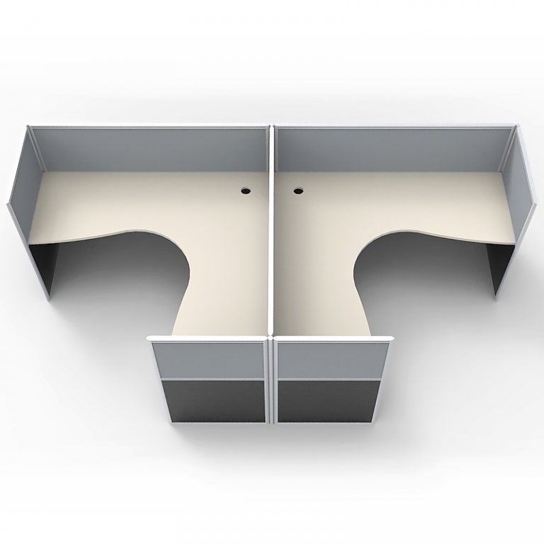 Shop Media 2 Back to Back Corner Workstation Desk System - Ikcon Fitout ...