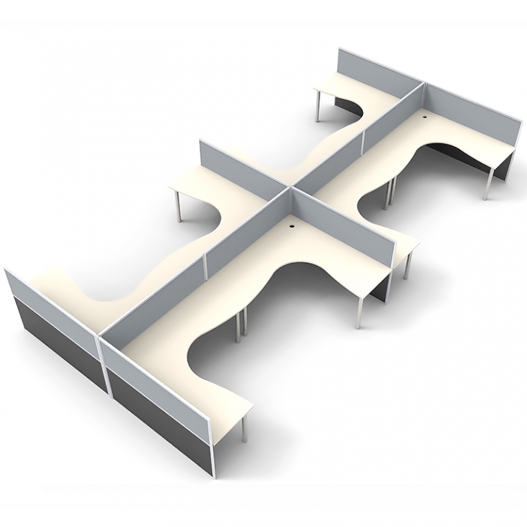 Shop Media 8 Corner Workstation Desk System - Ikcon Fitout and Furniture